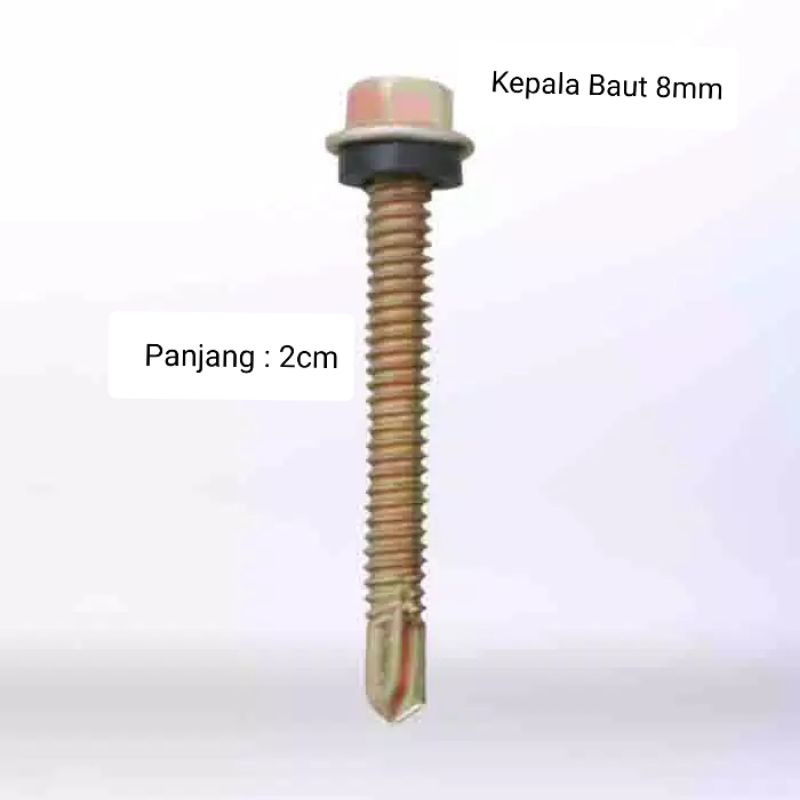 Jual 50pcs baut roofing 2cm(12x20mm) | Shopee Indonesia