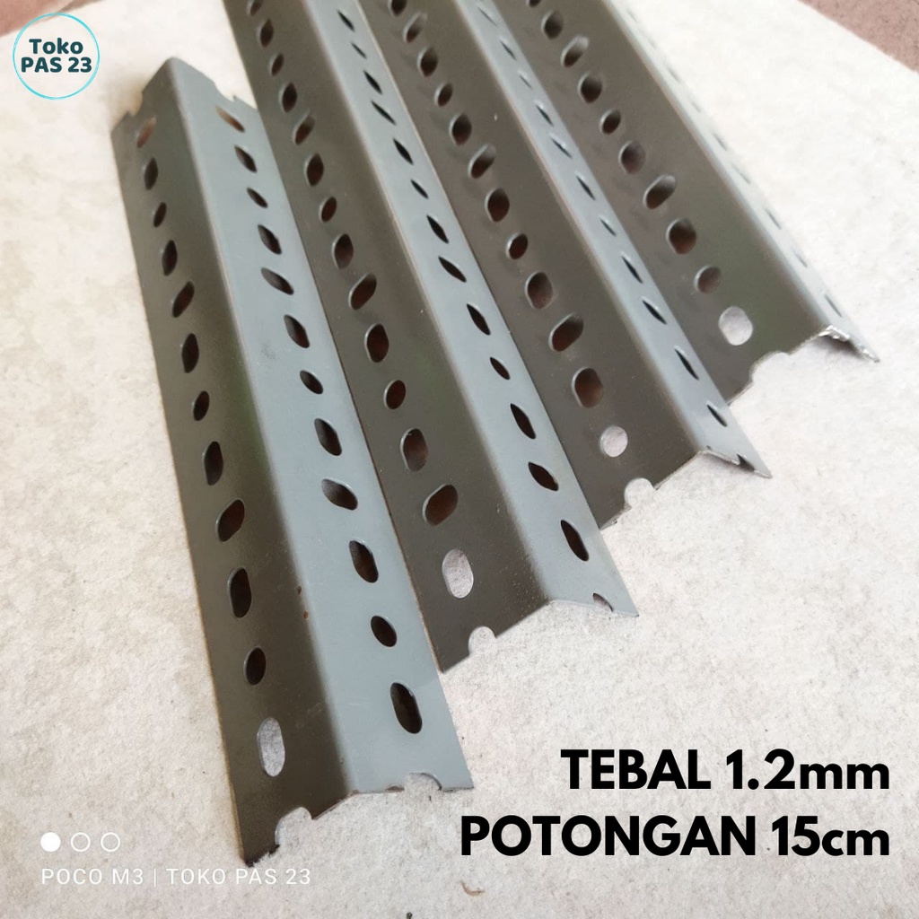 Jual Besi Siku Lubang Tebal 1.2mm Panjang 20 / 15 / 10 cm Warna Abu-abu ...