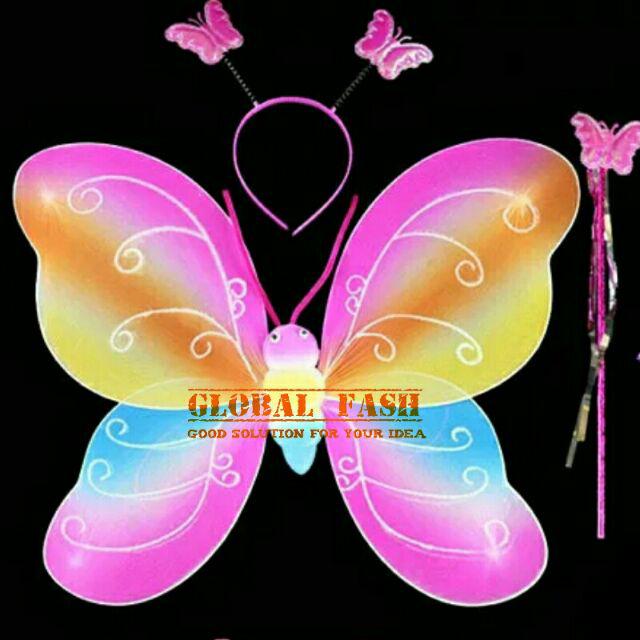Jual set mahkota peri / sayap kupu kupu / sayap peri / fairy crown ...