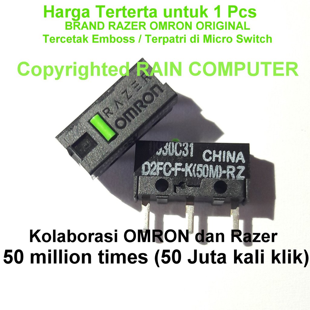 Jual Micro Switch OMRON D2FC-F-K(50M)-RZ 50 Juta Klik Mouse Logitech Razer | Shopee Indonesia