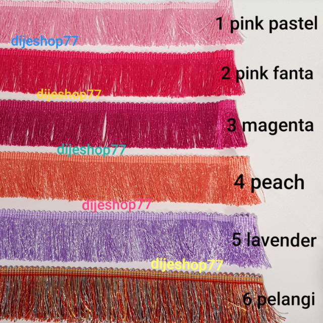 Jual Renda rumbai ( HARGA PER ROLL ) gombyok 4cm / Rumbai berkualitas 4 ...