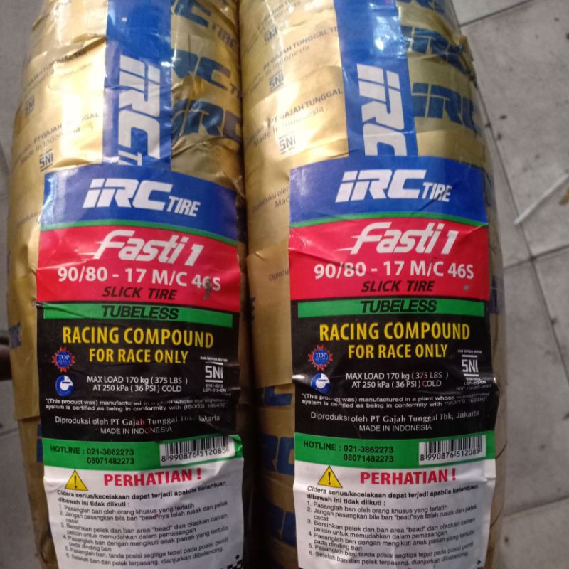 Jual ban irc fasti 1 ring 17 sepasang depan dan belakang ukuran 90-80/ ...