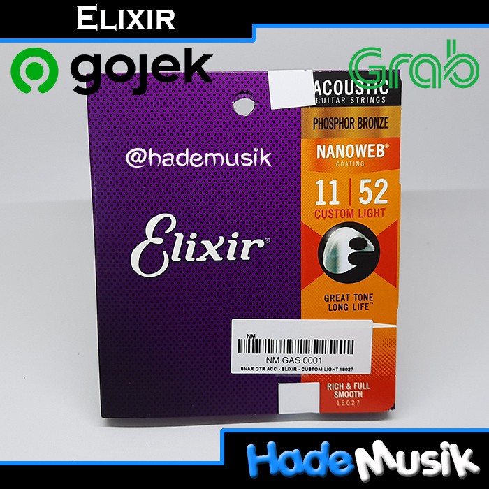 Jual Senar Anti Karat Elixir 16027 Phospor Bronze Gitar Akustik (11-52 ...