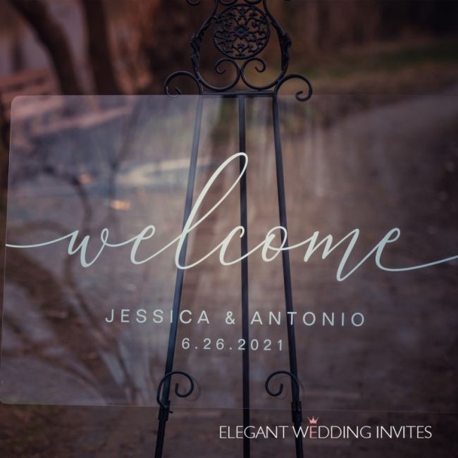 Jual Acrylic Clear Welcome Sign Meja Tamu Transparan Buku Backdrop ...