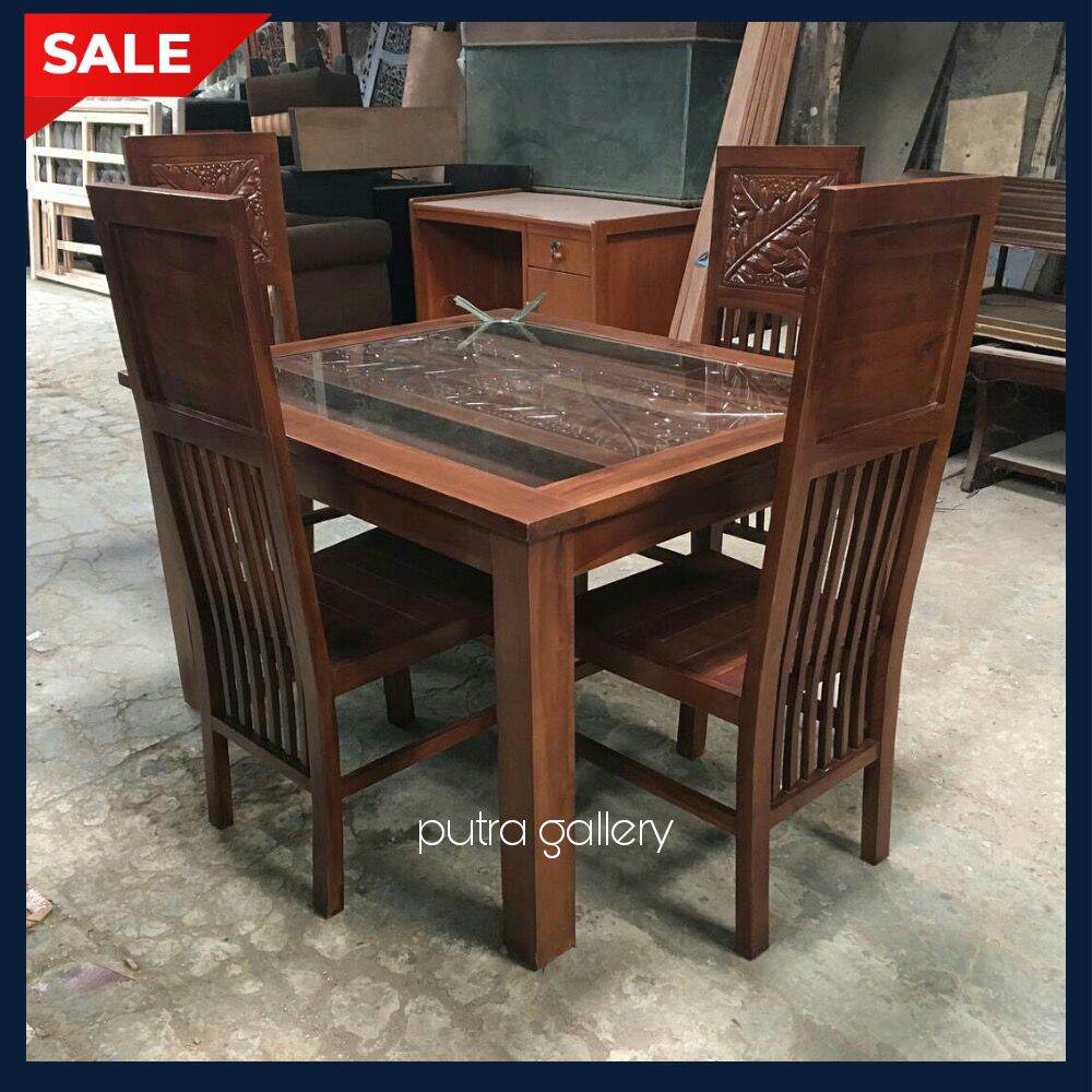 Jual Meja makan minimalis balero 4 kursi jati / Meja makan jati / Furniture jati / Putra Gallery ...
