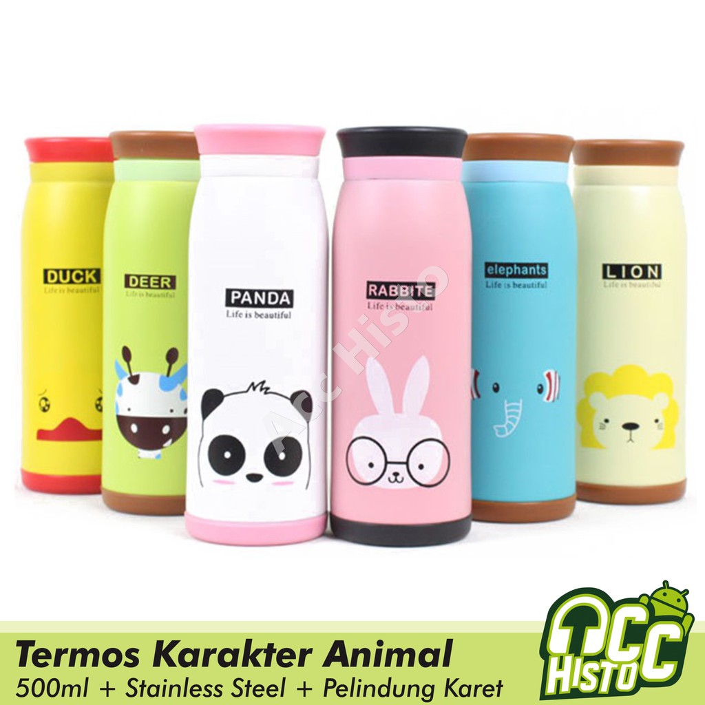 Jual Termos Karakter Animal Duck Rabbit Panda Elephant Lion Deer Botol ...