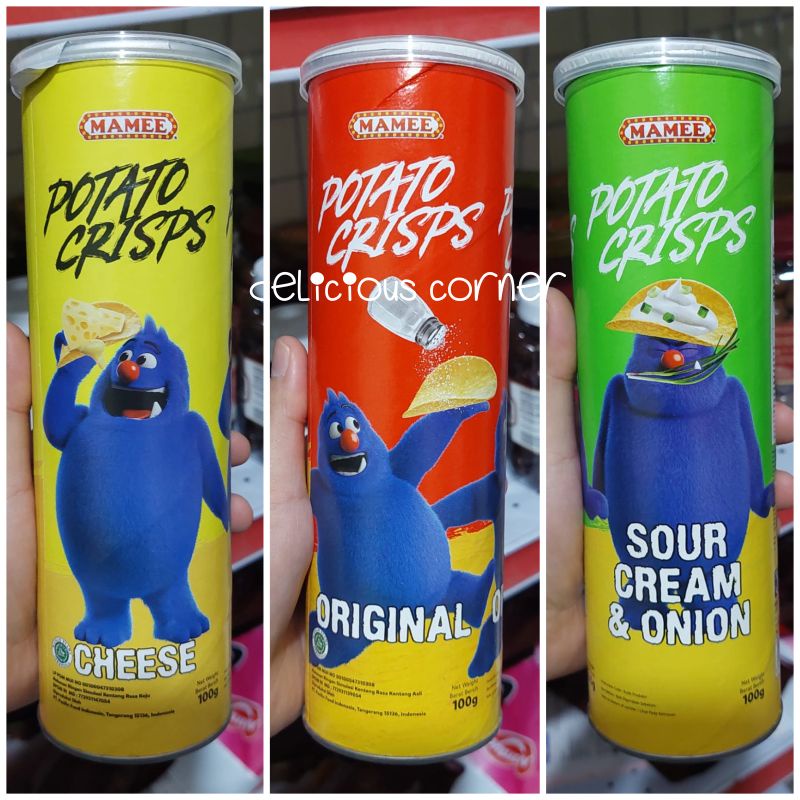 Jual Mamee Monster Potato Crisps 100g kemasan kaleng | Shopee Indonesia