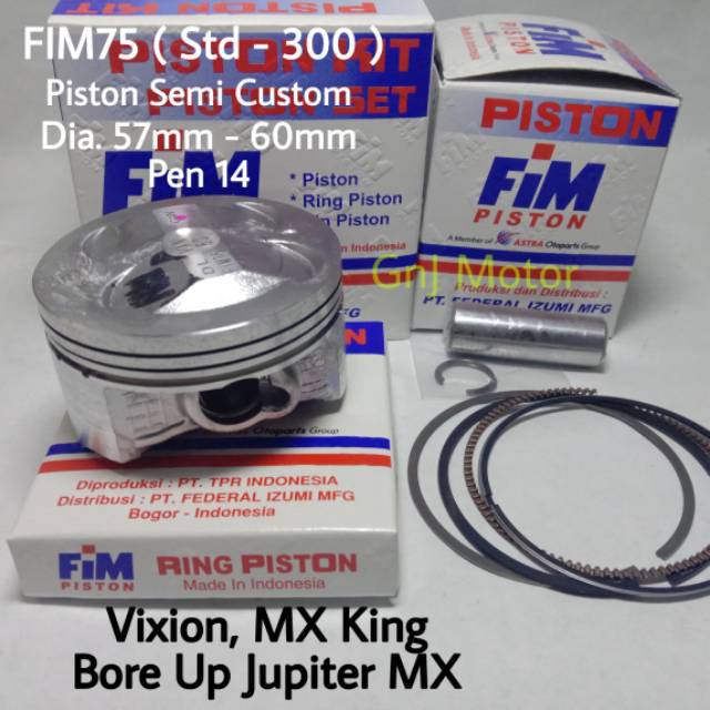 Jual Piston kit FIM Vixion | MX King | Boreup Jupiter MX | Model Dome ...