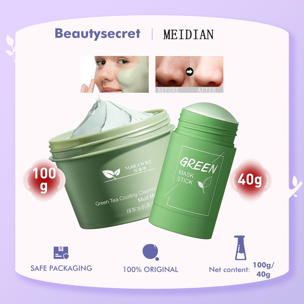 Jual MEIDIAN/MAIGOOLE Green Tea Mask Cleansing Clay Stick wajah Masker ...
