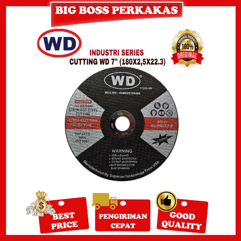 Jual WD Cutting Wheel 7 Inch / WD Batu Potong 7 x 2.5 MM | Shopee Indonesia