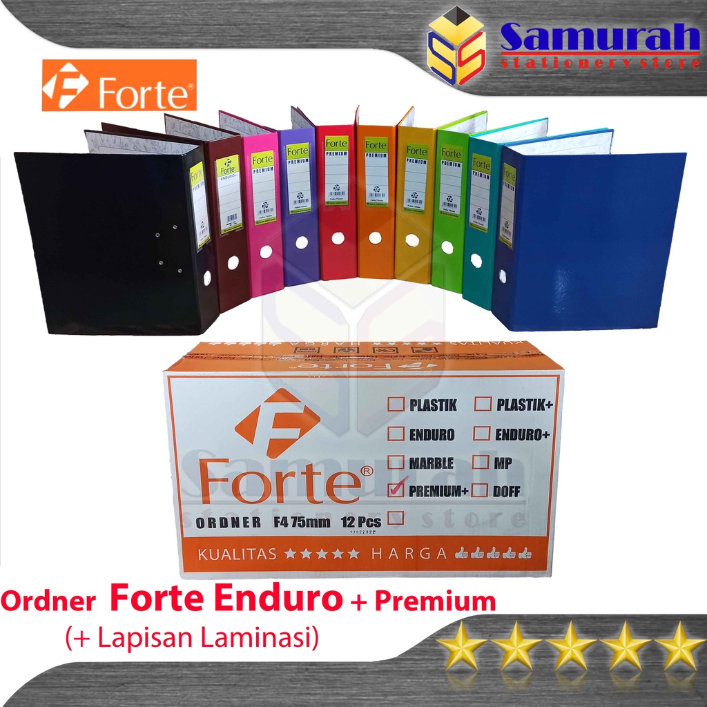 Jual Ordner Forte Premium Enduro + Laminasi Ukuran Folio / F4 Punggung 75 mm Warna Warni / Map ...