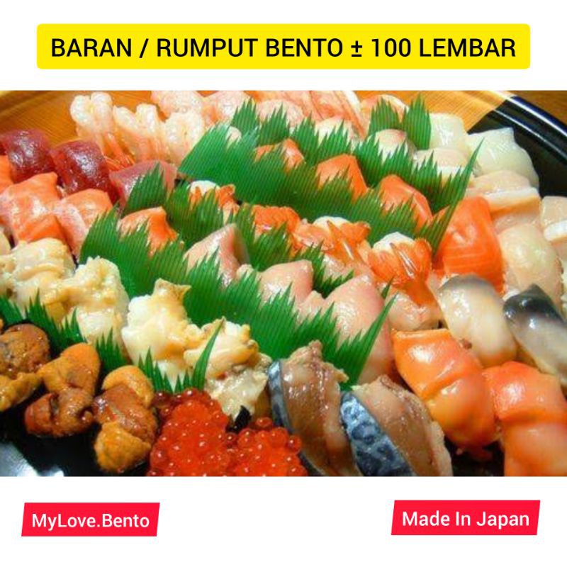 Jual BARAN PANJANG / BARAN PENDEK RUMPUT SUSHI BENTO 100 LEMBAR GREEN ...