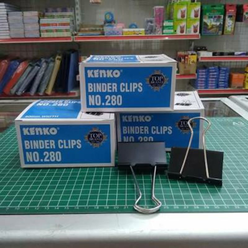 Jual KENKO BINDER CLIPS NO. 280 ISI 6 PCS / PENJEPIT KERTAS / PAPER ...