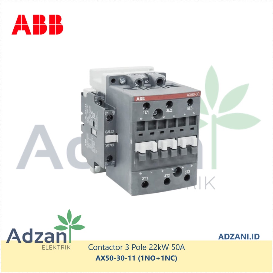 Jual [ABB] Contactor 22kW AX50-30-11 50A 220VAC Kontaktor ...