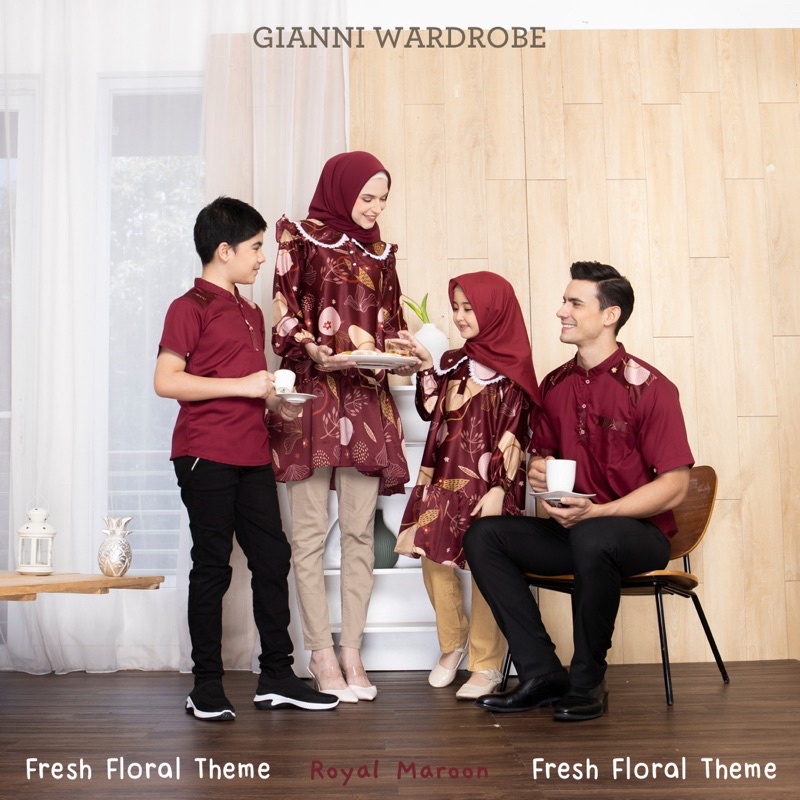 Jual Gianni Wardrobe - Fresh Floral - Royal Maroon - Family Set ...