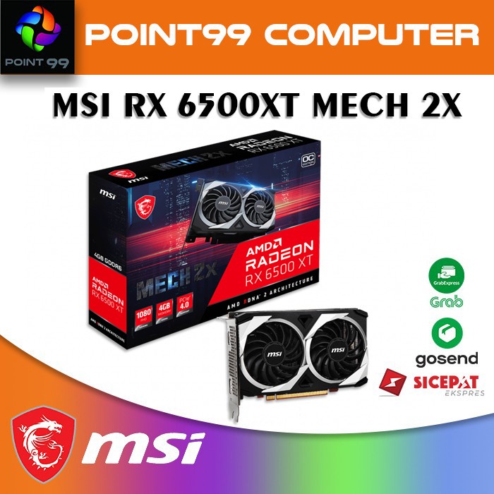 Jual VGA MSI RADEON RX 6500XT MECH 2X 4G OC RX 6500 XT 4GB | Shopee Indonesia