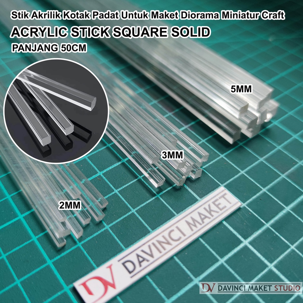 Jual Acrylic Stick Square Solid - Stik Akrilik Kotak Padat 2mm 3mm 5mm 10mm Clear 50cm | Shopee ...