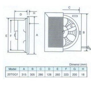 Jual CEILING EXHAUST FAN PLAFON KDK 20TGQ2/20TGQ1/ EXHAUST KDK 20TGQ 8 ...