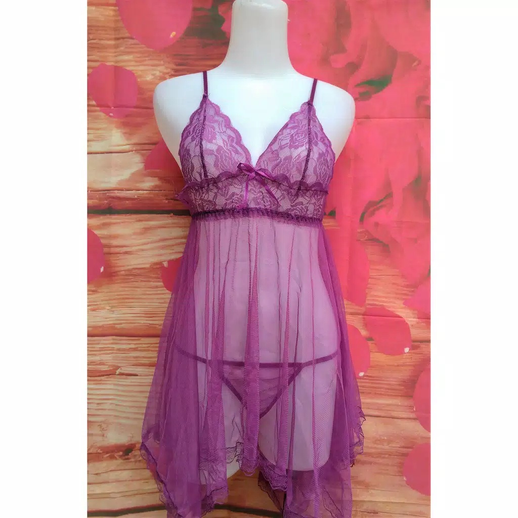 Jual Lingeri Baju Tidur Wanita Cantik Dewasa Sexy Transparan Hot Sexi Brief Night Negligee ...