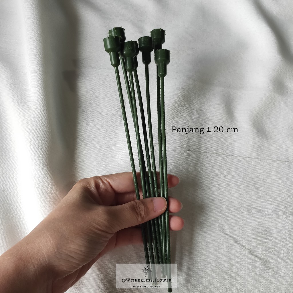 Jual Tangkai Bunga Plastik 20 cm / Plastic Rose Stem 20cm | Shopee ...