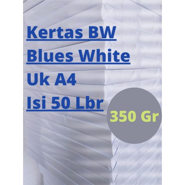 Jual Kertas Karton BW 350gr A4 Isi 50 Lembar / Kertas Blues White ...
