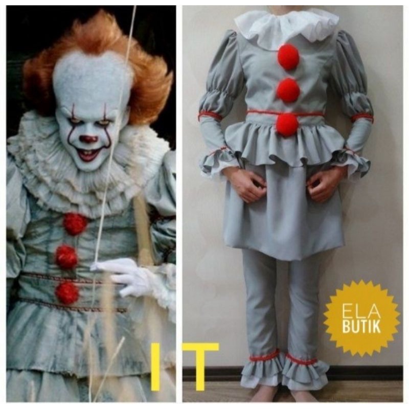 Jual kostum pennywise-IT-kostum badut-clown-kostum halloween-dewasa ...