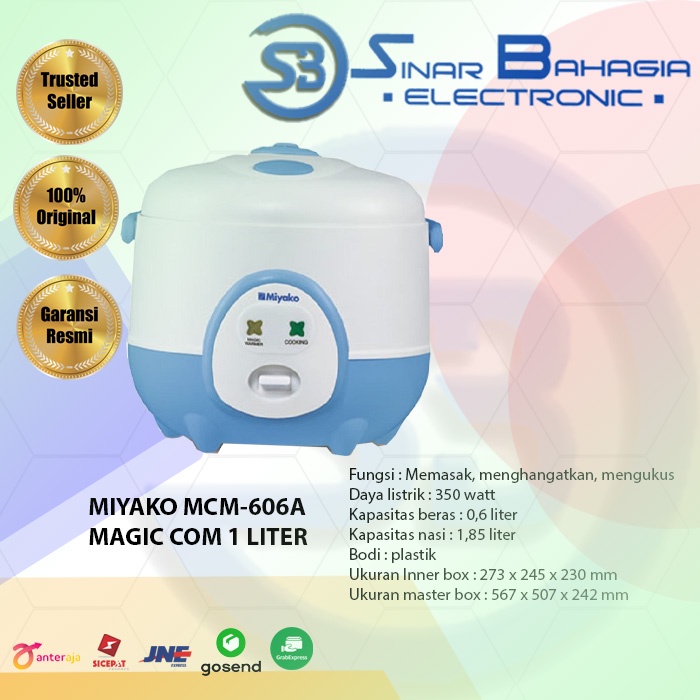 Jual MIYAKO MCM-606A MAGIC COM 1 LITER (KHUSUS BANDUNG) PENGIRIMAN ...