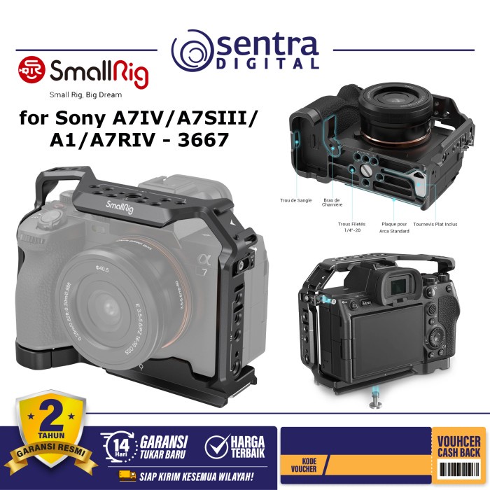 Jual SmallRig Full Camera Cage Sony A7IV / A7SIII / A1 / A7RIV 3667 ...