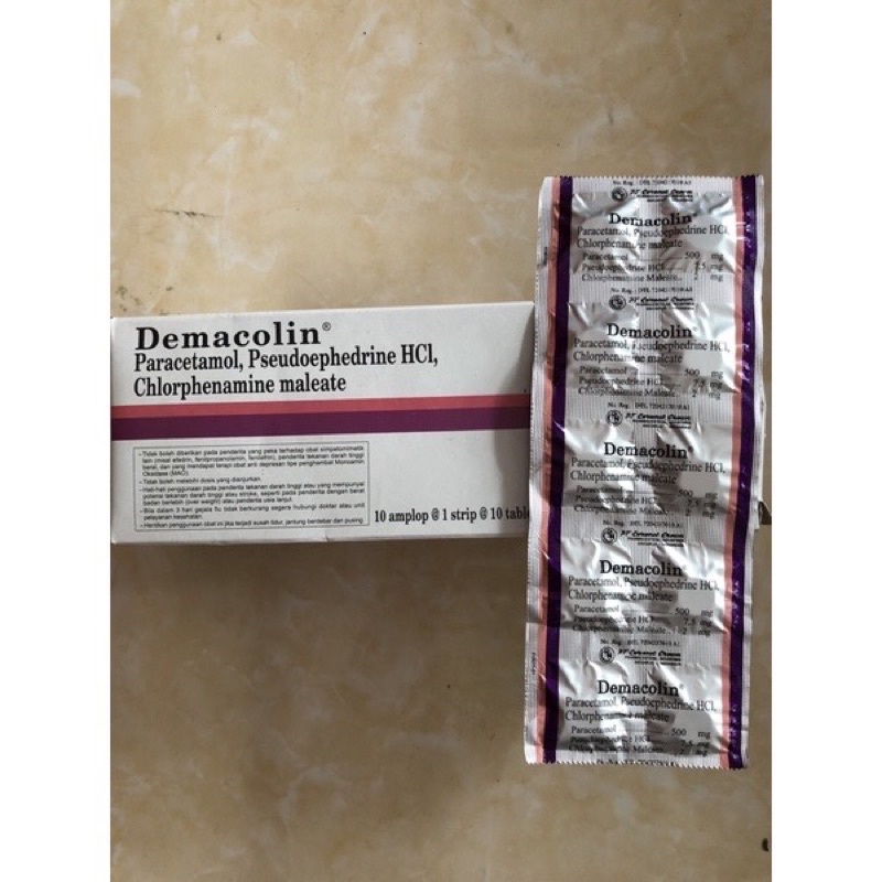 Jual DEMACOLIN obat pilek/Demacolin Tablet obat demam pilek strip murah ...
