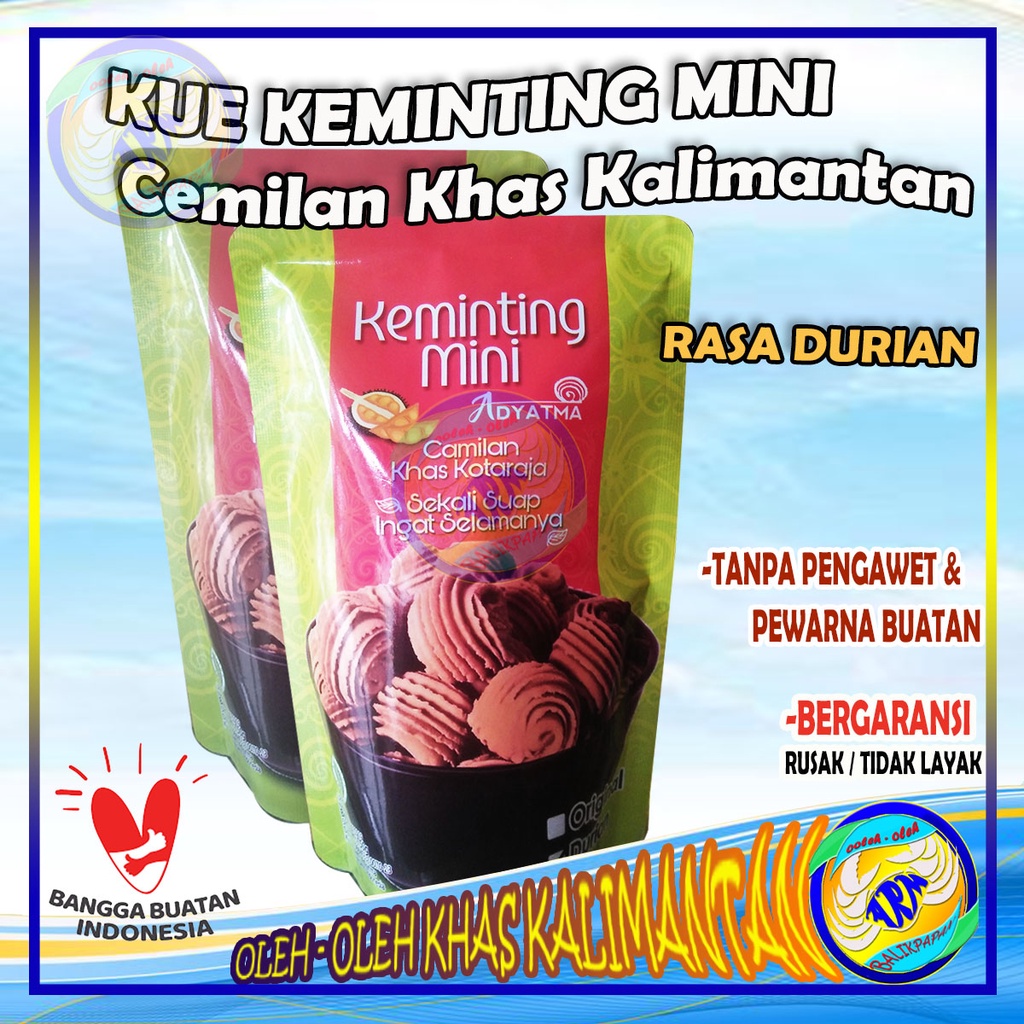 Jual cemilan renyah kue keminting rasa durian oleh oleh khas kalimantan ...