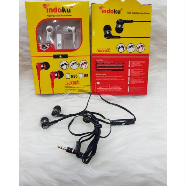 Jual HF HEADSET EARPHONE INDOKU ORIGINAL SUPER BASS | Shopee Indonesia
