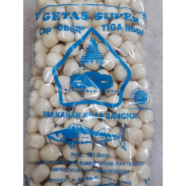 Jual KERUPUK GETAS SUPER IKAN TENGGIRI OBOR TIGA RODA BIRU BULAT 500 ...