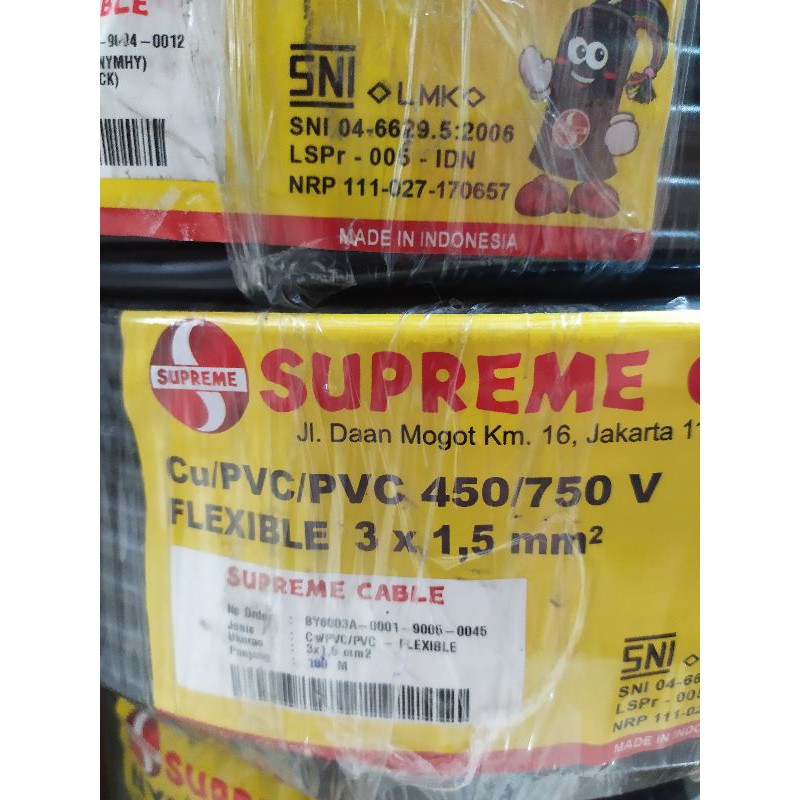 Jual kabel supreme nyyhy 3x1.5 @ 50m | Shopee Indonesia