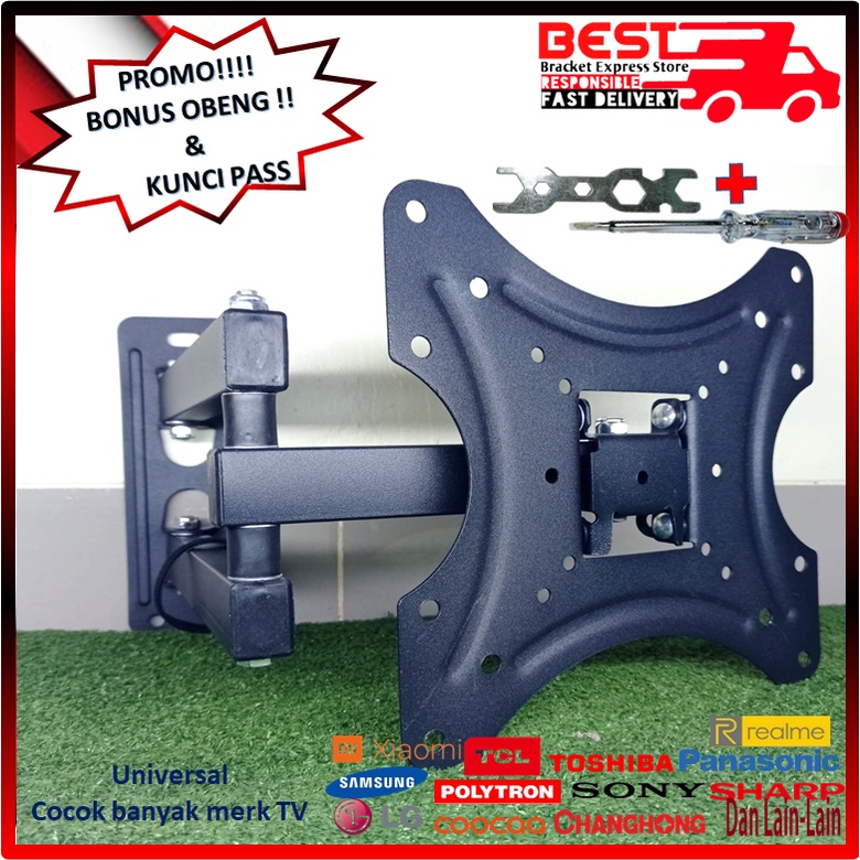 Jual FREE GIFT!! Bracket TV IMPORT 21" s/d 50" fleksible moving 6 arah ...