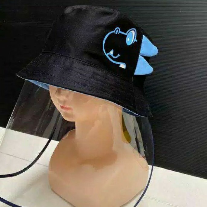 Jual Topi Face Shield Anak Bucket Dino Hitam | Shopee Indonesia