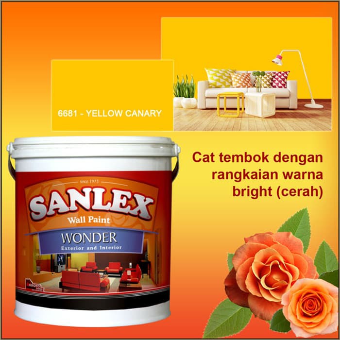 Jual Cat Tembok SANLEX WONDER - Warna 6681 YELLOW CANARY Galon 5kg ...