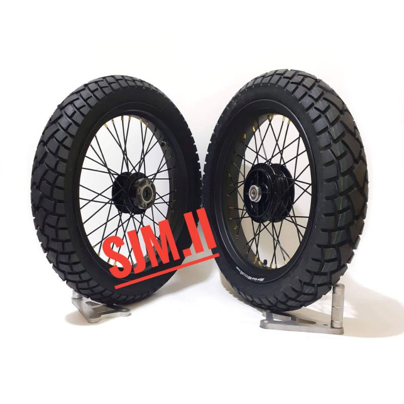 Jual Sepaket velg kawasaki w175 sprind 250 300 ring 17 ban swallow 1set ...