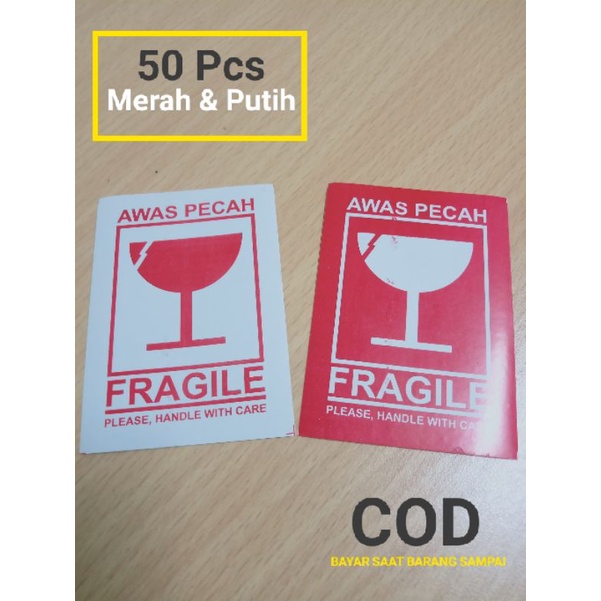 Jual Stiker Awas Pecah / Stiker Fragile 5x7 Cm (50 Pcs) | Shopee Indonesia