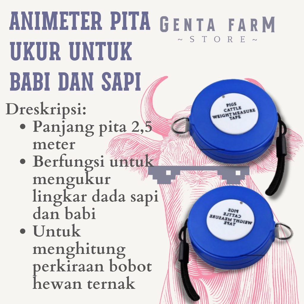 Jual Pita Animeter Pengukur Lingkar Dada Dan Berat Badan Sapi Babi ...