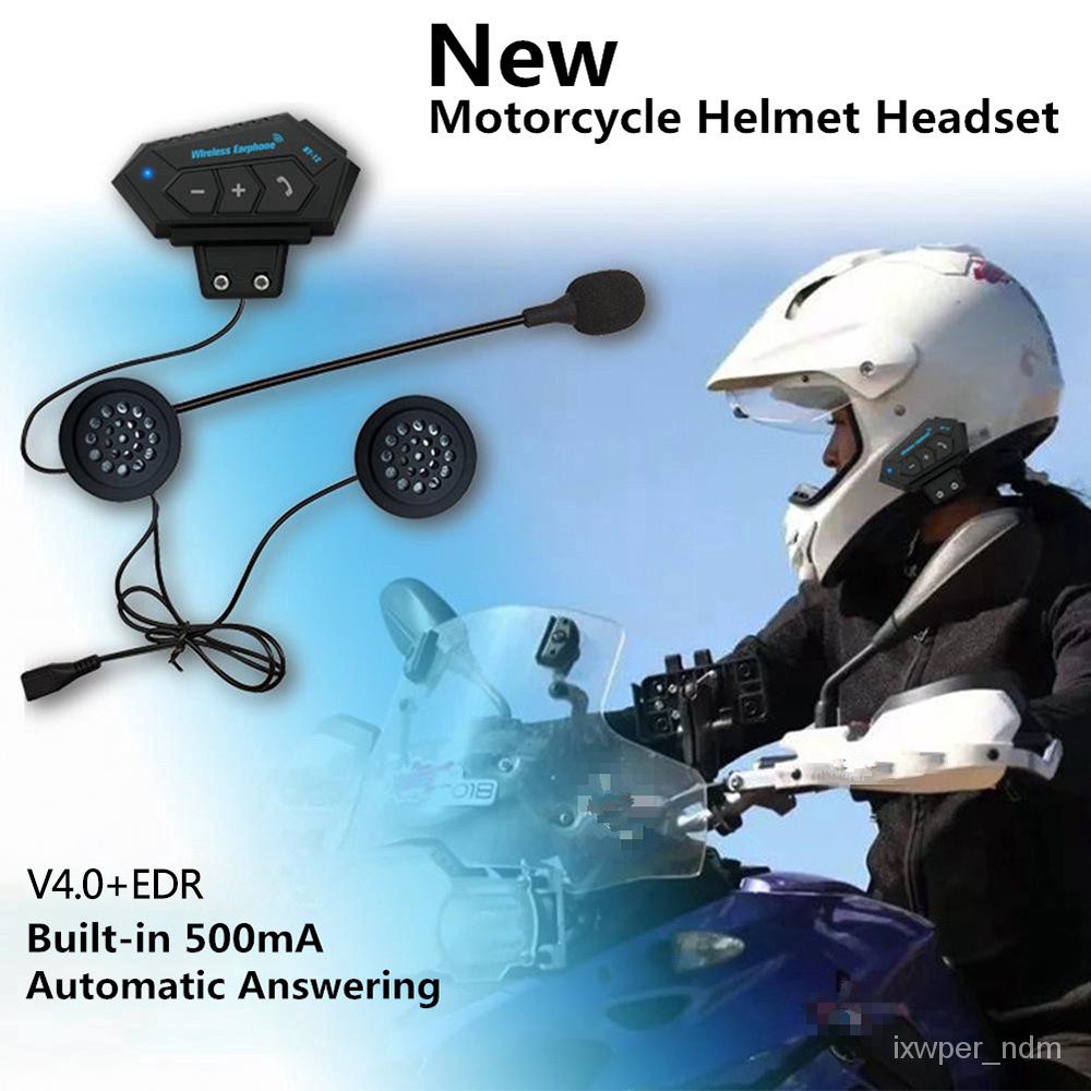 Jual BT12 Headset bluetooth helm Motorcycle Speakers bluetooth ...