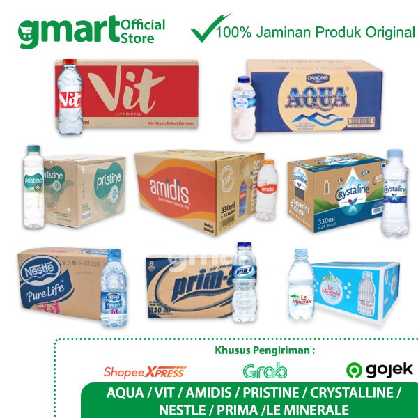 Jual Air Mineral / Kemasan 220ml,330ml&400ml (Nestle/Prima/Amidis/VIT ...