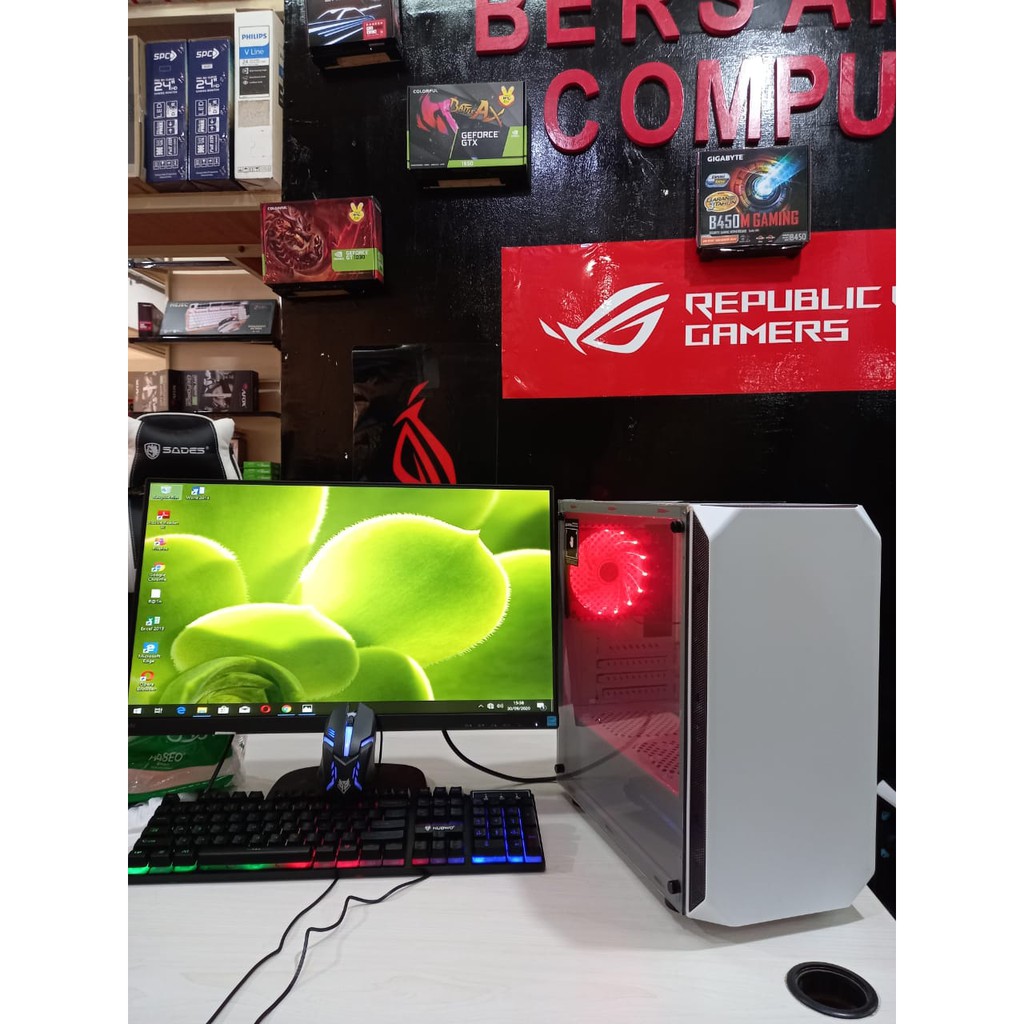 Jual Pc gaming core i5 10400f vga 4gb ram 8gb monitor 19 in BONUS KEYBOARD MOUSE USB WIFI ...