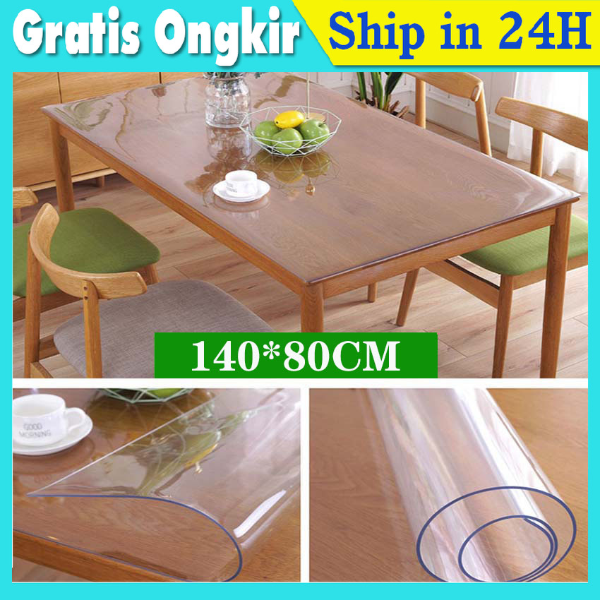 Jual taplak meja pvc bening tebal anti air Plastik Mika Ukuran 80*140MM ...
