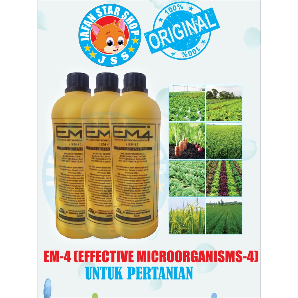 Jual EM4 Pertanian Obat Penyubur Tanaman dan Menyehatkan Tanah (1 liter ...