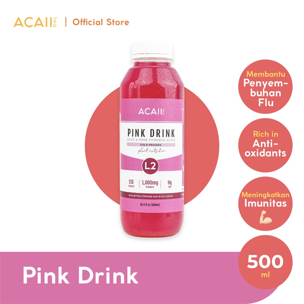 Jual Acaii Tea Pink Drink 500ml | Shopee Indonesia