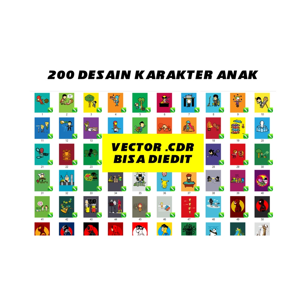 Jual 200 DESAIN KARAKTER ANAK VECTOR | Shopee Indonesia