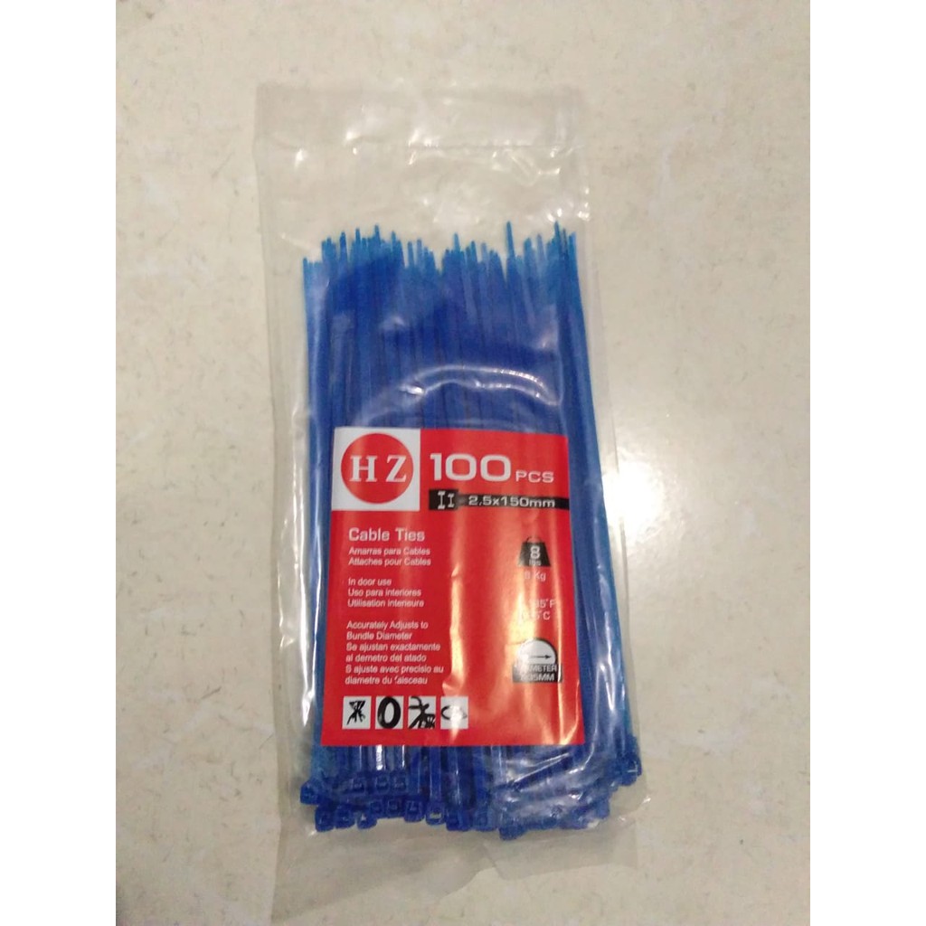 Jual KABEL TIES 2.5 x 150 MM WARNA BIRU - 100 PCS | Shopee Indonesia