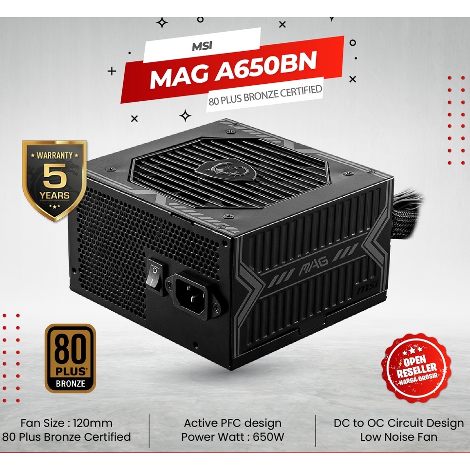 Jual MSI MAG A650BN 650W 80 PLUS BRONZE | Shopee Indonesia