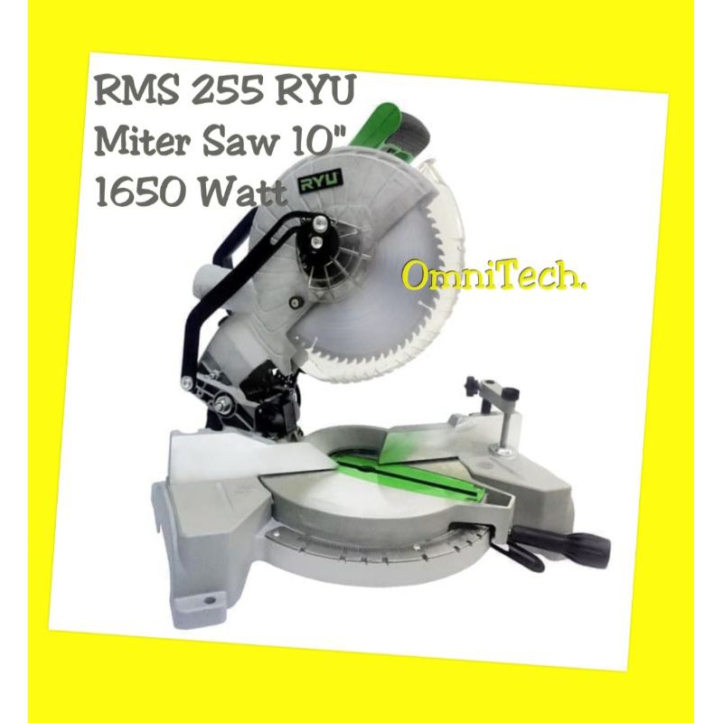 Jual Miter Saw Alumunium RYU 10" RMS 255 RMS255 1650 Watt Bonus Mata ...