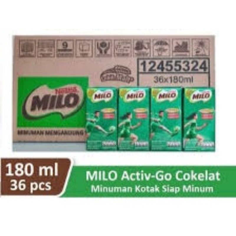 Jual MILO ACTIV-GO UHT Susu Coklat 180ml - 1 dus | Shopee Indonesia
